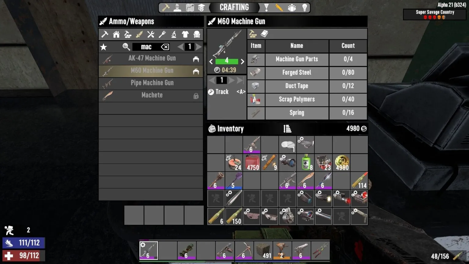 7 Days to Die: How to Craft and Use an M60 Machine Gun