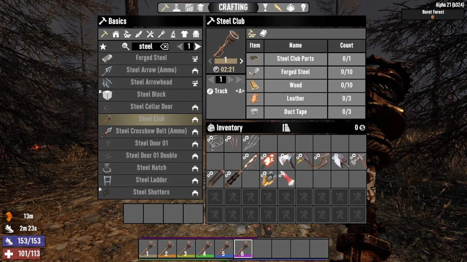 7 Days to Die: How to Craft and Use the Steel Club - Corrosion Hour